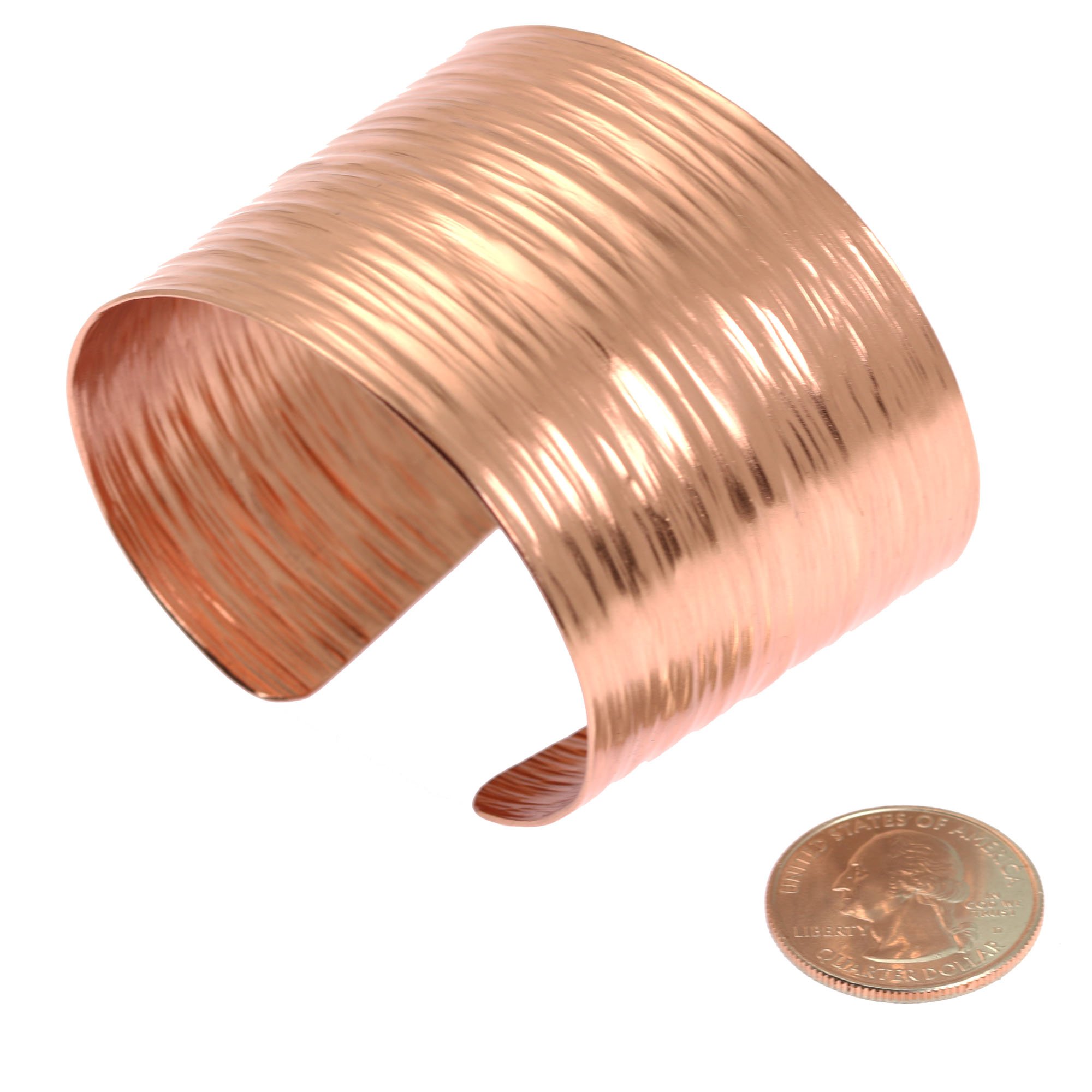 John S. Brana Copper Bark Cuff Bracelet Handmade Jewelry - 100% Uncoated Solid Copper (6.5 Inches)