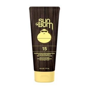 sun bum original spf 15 sunscreen lotion | vegan and hawaii 104 reef act compliant (octinoxate & oxybenzone free) broad spectrum moisturizing uva/uvb sunscreen with vitamin e | 6 oz