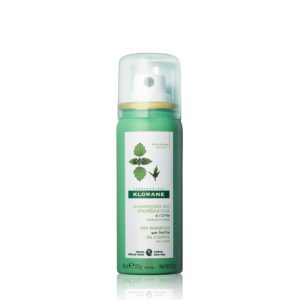 klorane dry shampoo with nettle for oily hair and scalp, regulates oil production, paraben & sulfate-free, travel size, 1 oz.