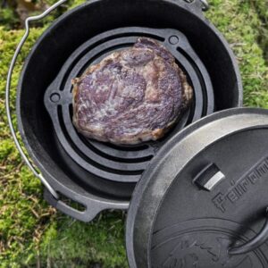 Petromax Cast Iron Stack Grate for Dutch Ovens, Prevent Bottom Burning and Evenly Distribute Heat, Can Also Place Directly in The Campfire or on The Table as a Trivet, 9"