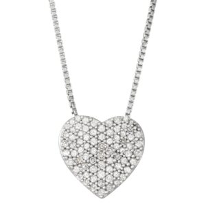 hdiamonds sterling silver diamond heart necklace pendant (1/4 cttw)