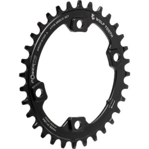 wolf tooth elliptical mountain bike 96 bcd spider oval chainring for shimano xt m8000 and slx m7000 (32 tooth, drop-stop a, powertrac, mtb)