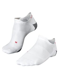 falke women's ru5 race invisible running socks, no show, ultralight cushion, athletic, breathable quick dry, nylon, white (white-mix 2020), 8-9, 1 pair