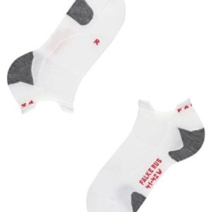 FALKE Women's RU5 Race Invisible Running Socks, No Show, Ultralight Cushion, Athletic, Breathable Quick Dry, Nylon, White (White-Mix 2020), 8-9, 1 Pair