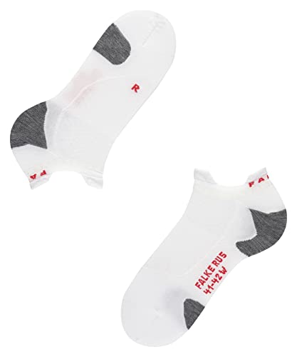 FALKE Women's RU5 Race Invisible Running Socks, No Show, Ultralight Cushion, Athletic, Breathable Quick Dry, Nylon, White (White-Mix 2020), 8-9, 1 Pair