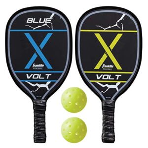 franklin sports pickleball paddle and ball set - wooden pickleball rackets + pickleballs - 2 players - usa pickleball (usapa) approved