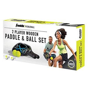 Franklin Sports Pickleball Paddle and Ball Set - Wooden Pickleball Rackets + Pickleballs - 2 Players - USA Pickleball (USAPA) Approved