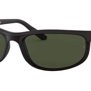 Ray-Ban RB2027 Predator 2 Sunglasses Matte Black w/Crystal Green (W1847) 2027 W1847 62mm Authentic, 62 mm