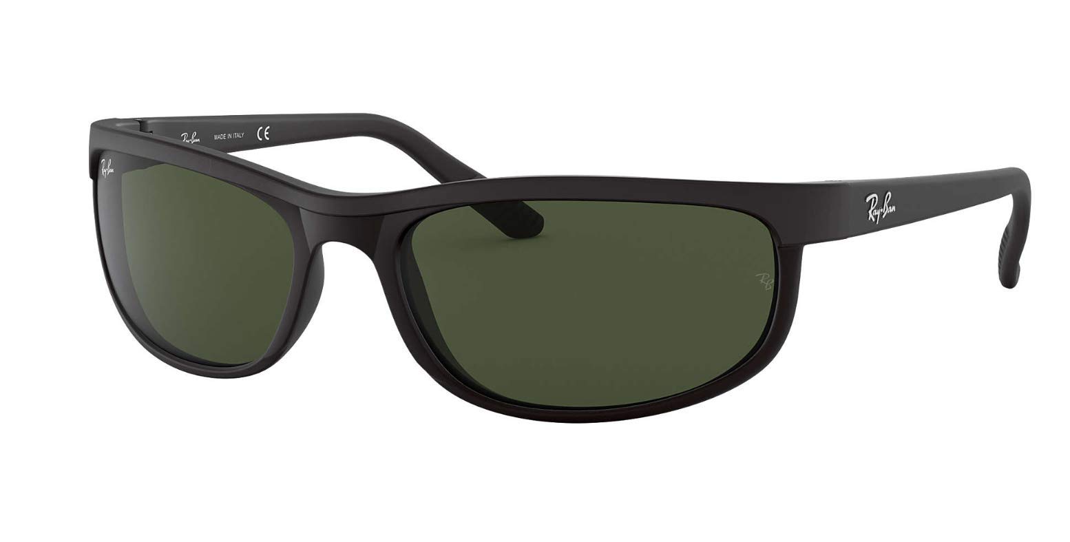 Ray-Ban RB2027 Predator 2 Sunglasses Matte Black w/Crystal Green (W1847) 2027 W1847 62mm Authentic, 62 mm