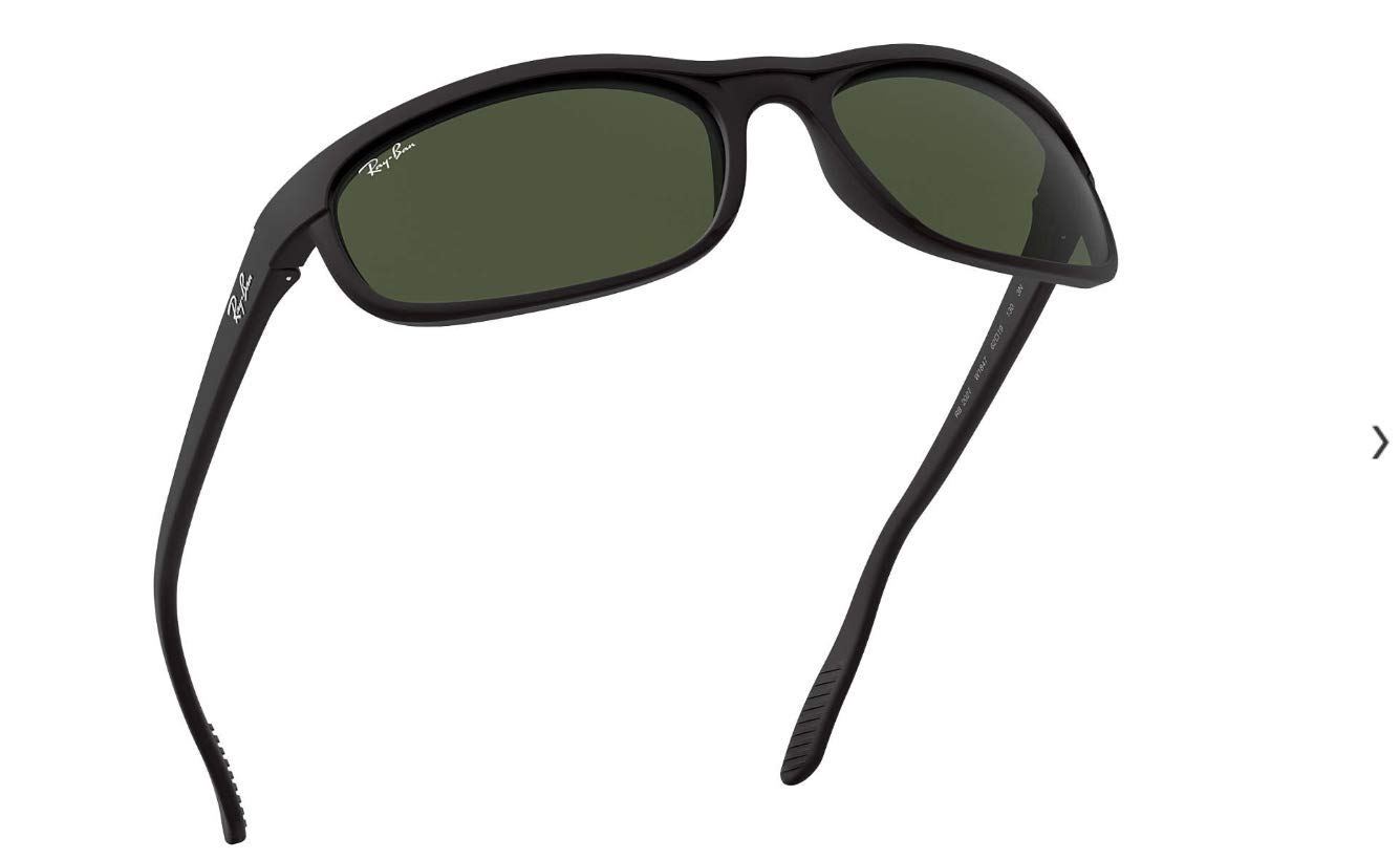 Ray-Ban RB2027 Predator 2 Sunglasses Matte Black w/Crystal Green (W1847) 2027 W1847 62mm Authentic, 62 mm