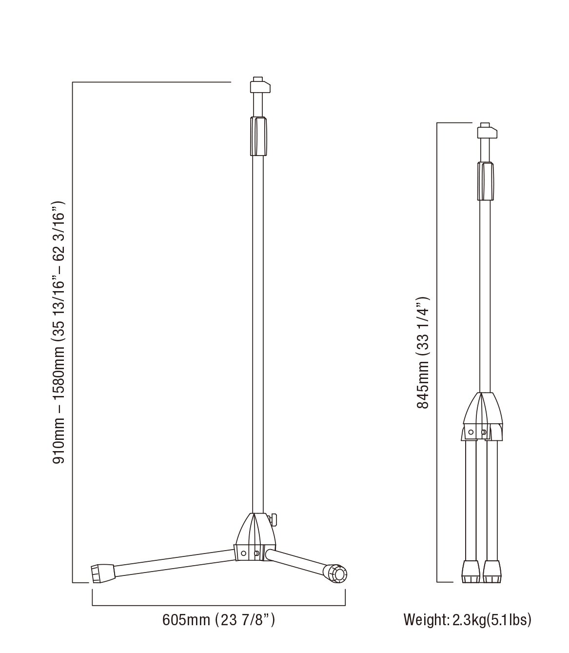 Tama MS450BK Straight Stand, Black