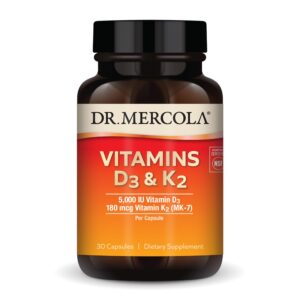 dr. mercola vitamins d3 & k2, 30 servings (30 capsules), dietary supplement, supports immune health, non gmo, nsf certified