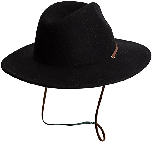 Brixton mens Field Wide Brim Felt Hat Fedora, Black, Large US