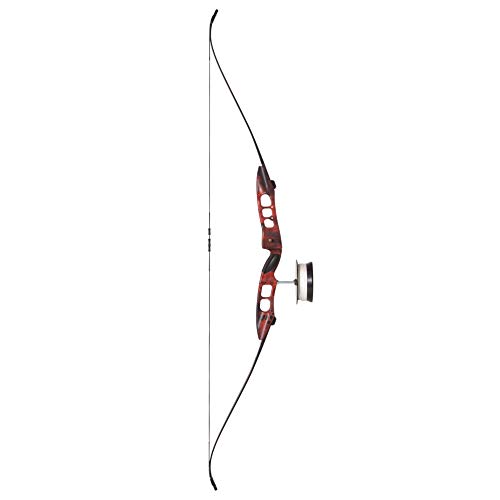 Cajun Bowfishing Fish Stick Bowfishing Bow Package with Drum Reel, Roller Rest, and Piranha Point Arrow, Right Hand, Red