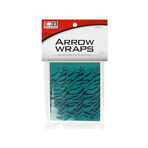 Bohning 4" Tiger Print Arrow Wraps, Standard, Teal Tiger