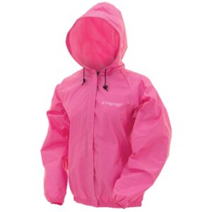 frogg toggs women's standard ultra-lite2 waterproof breathable rain jacket, pink, small