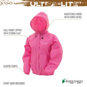 FROGG TOGGS Women's Standard Ultra-Lite2 Waterproof Breathable Rain Jacket, Pink, Small