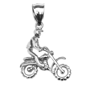 925 sterling silver off road mountain motorcycle (bike) pendant