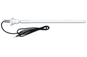 enrock 20w white flexible rubber mast long range marine boat yacht am/fm radio antenna