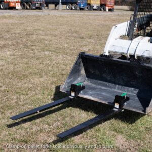 Titan Attachments Single Heavy-Duty 60" Clamp-on Pallet Fork, 47" x 4" Fork Length, Rated 6,000 LB, Easy to Install on Loader or Skid Steer Bucket