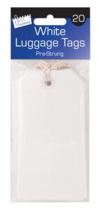 just stationery luggage label - white (pack of 20)