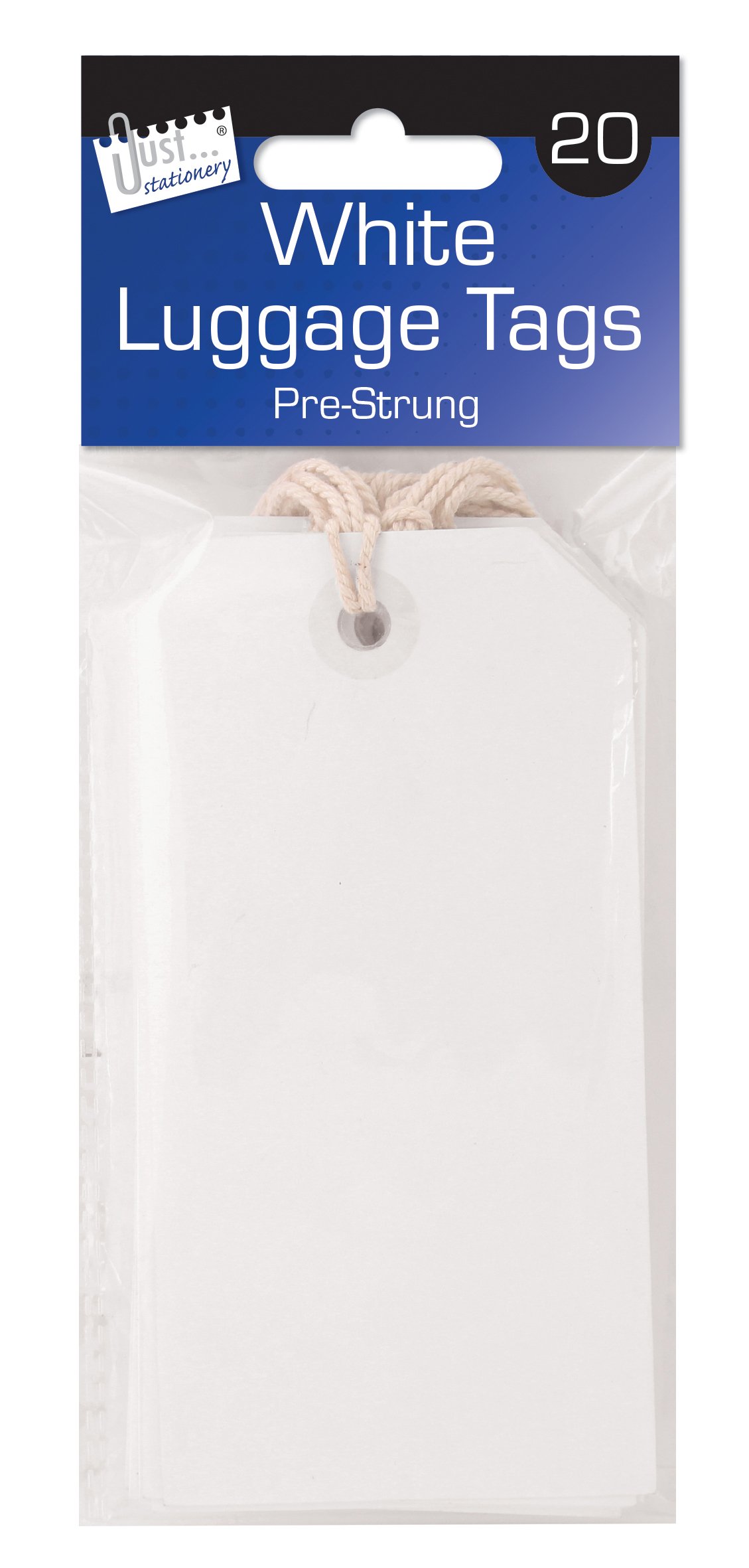 Just stationery Luggage Label - White (Pack of 20)