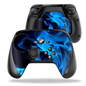 mightyskins skin compatible with valve steam controller case wrap cover sticker skins blue flames