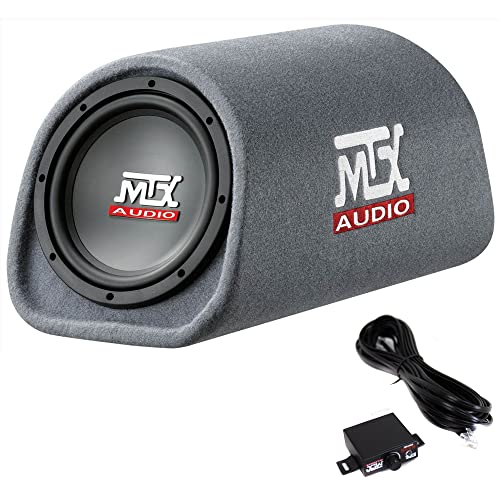 MTX AUDIO RT8PT 8" 240W Enclosure Amplified Vented Tube Box Car Loaded Subwoofer & Soundstorm AKS8 8 Gauge Car Amplifier Amp Complete Wiring Kit