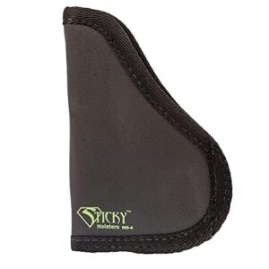 sticky holsters concealment holster for men and women - md-4 mod - fits glock 43, s&w shield and similar with up to 3.6" barrel and laser - for left and right-hand draw; iwb and pocket carry