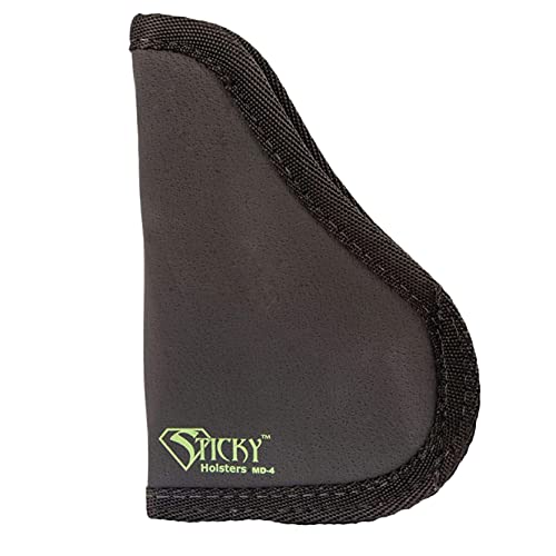 Sticky Holsters Concealment Holster for Men and Women - MD-4 MOD - Fits Glock 43, S&W Shield and Similar with up to 3.6" Barrel and Laser - for Left and Right-Hand Draw; IWB and Pocket Carry