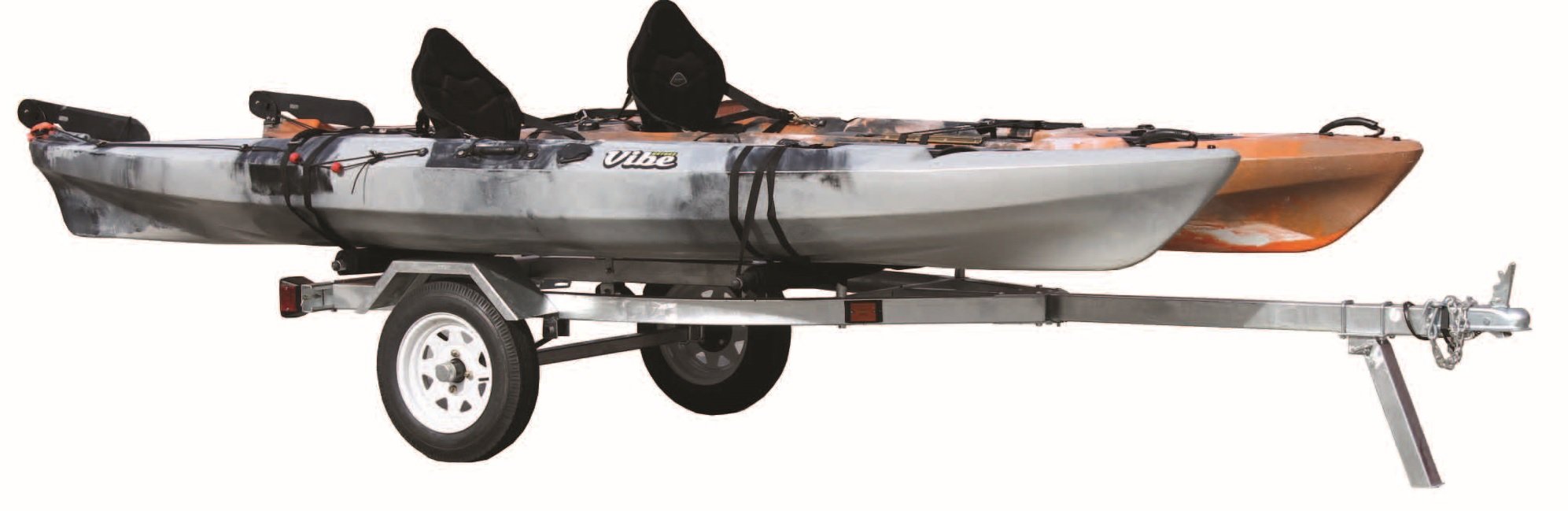 Ruff-Sport Trailer - Galvanized Finish for Kayak, Bicycle, and SUP