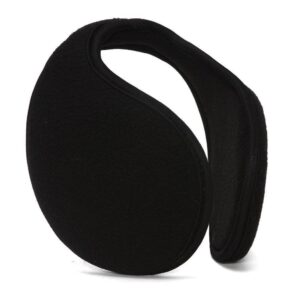 top headwear wrap around fleece winter earmuff ear warmer cover, black