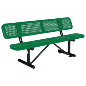 global industrial 72" picnic bench with backrest, green