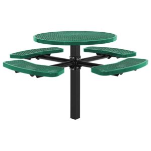 global industrial 46" round picnic table, in-ground mount, green