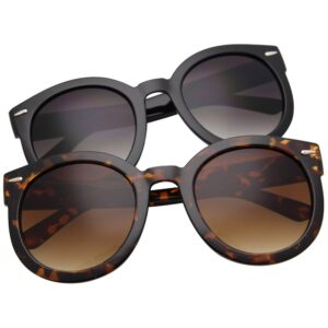 grinderpunch oversized sunglasses for women round circle oversized mod fashion 2 pack