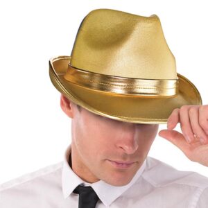 Stunning Gold Velour Fedora Hat - 5" x 12" - Stand Out in the Crowd - Perfect Accessory for All Occasions, 1 Pc