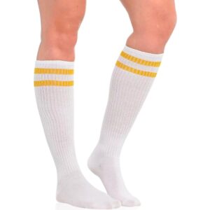 amscan striped knee high socks-2 pcs, one size, gold