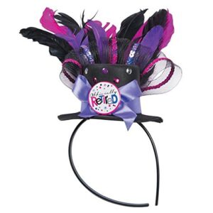 Multicolor Officially Retired Retirement Fascinator - 11" x 9.75"- Fun & Unique Party Favor - Perfect for Photo Booths, Costumes, and Celebrations, Pack of 1