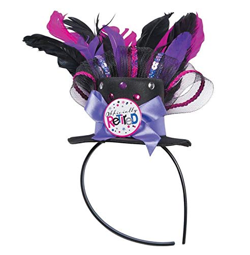 Multicolor Officially Retired Retirement Fascinator - 11" x 9.75"- Fun & Unique Party Favor - Perfect for Photo Booths, Costumes, and Celebrations, Pack of 1