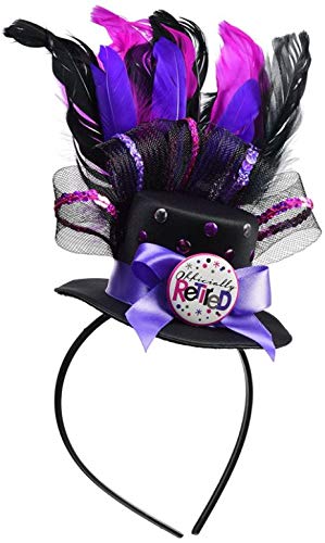 Multicolor Officially Retired Retirement Fascinator - 11" x 9.75"- Fun & Unique Party Favor - Perfect for Photo Booths, Costumes, and Celebrations, Pack of 1