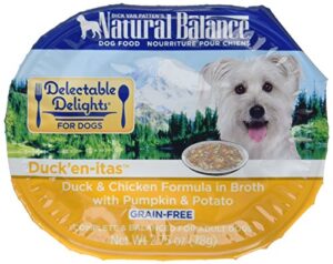 natural balance delectable delights grain free duck'en-itas duck & chicken adult dog food, 2.75 oz., case of 24