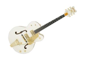 gretsch g6136t-59 vintage select edition '59 falcon hollow body with bigsby 6-string right-handed electric guitar (white lacquer)