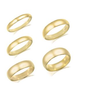 Wedding Bands Solid Real 10K Yellow Gold 3mm Plain Men & Women (12)