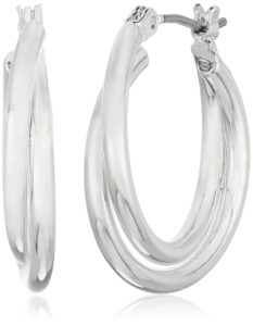 nine west women's infinite shine twisted hoop earrings