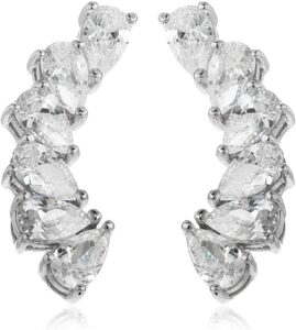 morgan & paige sterling silver cubic zirconia pear cut ear crawlers