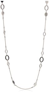 nine west silver womens male tone long strand necklace, 42"