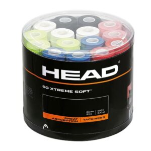 head unisex xtremesofttm head extreme soft racquet overgrip 60 pack assorted jar of tennis racket grip tape, multi-coloured - multicoloured, one size us