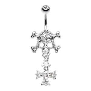 the death wish skull wildklass belly button ring