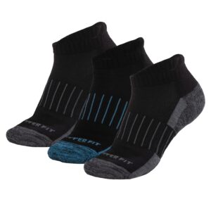 copper fit unisex adult ankle length sport socks, black, small-medium us