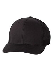 yupoong flexfit 6511,6511t,6511w flexfit trucker mesh hat cap (black)